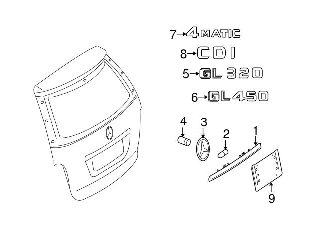 Genuine Mercedes 1647400993 Liftgate Latch Handle; Rear - Mercedes