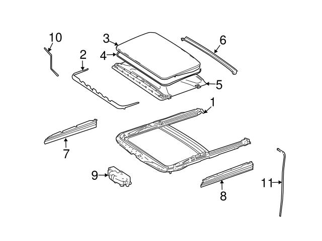 Genuine Mercedes 1647800340 Sunroof Guide Jaw; Left - Mercedes