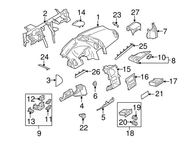 Genuine Mercedes 1648100130 Instrument Panel Ashtray - Mercedes ...