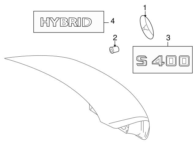 Genuine Mercedes 1648171415 Deck Lid Emblem; Rear - Mercedes
