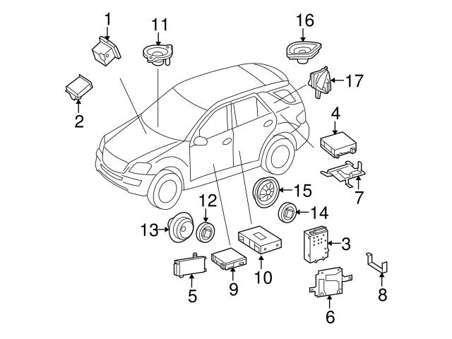Genuine Mercedes 1648203002 Rear Seat Speaker Switch; Front Lower ...