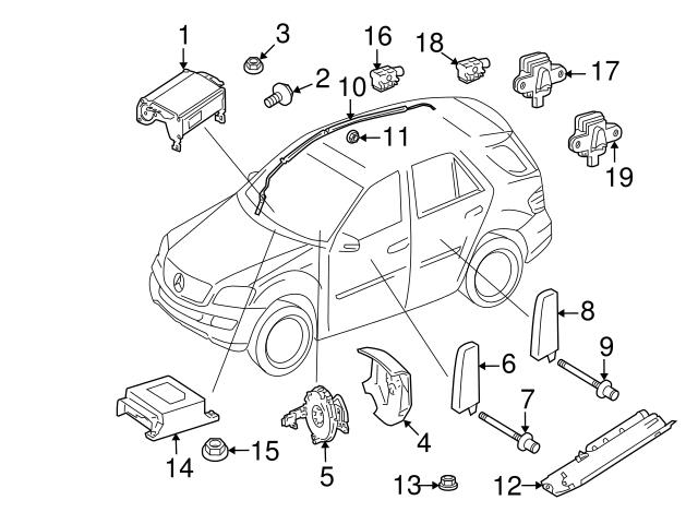 Genuine Mercedes 164820578587 Air Bag Control Module - Mercedes ...