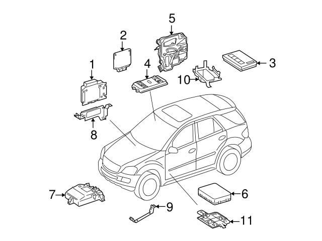 Genuine Mercedes 1648209485 Door Control Module; Front Right - Mercedes ...