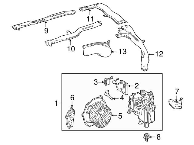 Genuine Mercedes 1648300258 A/C Evaporator Core Kit; Rear - Mercedes