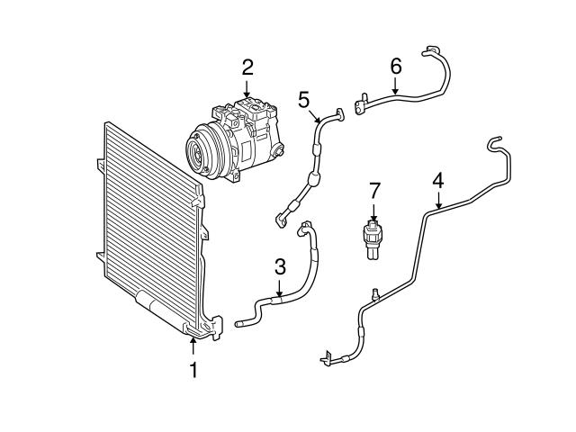 Genuine Mercedes 1648305615 A/C Refrigerant Suction Hose; Rear - Mercedes