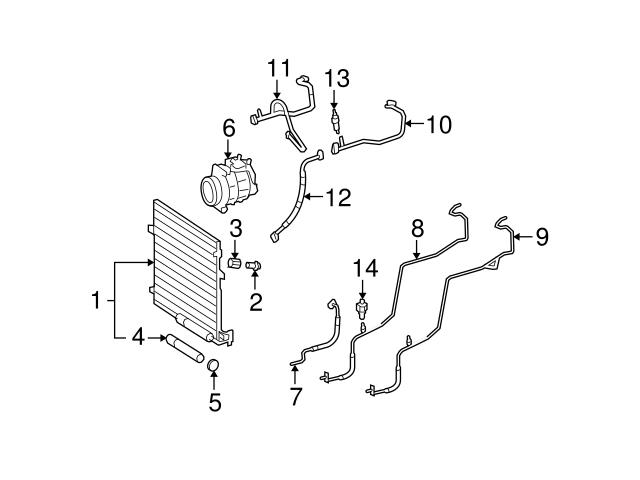 Genuine Mercedes 1648305615 A/C Refrigerant Suction Hose; Rear - Mercedes