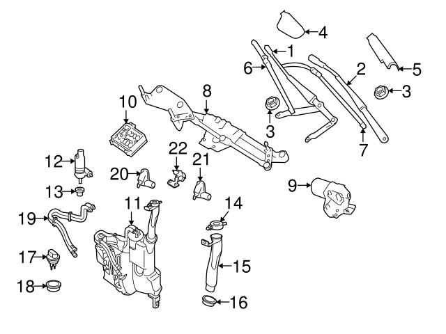 Genuine Mercedes 1648601047 Windshield Washer Nozzle; Right Outer ...
