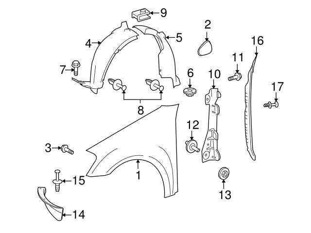 Genuine Mercedes 164880021464 Fender Bracket; Rear Right - Mercedes ...