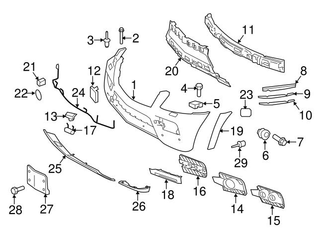 Genuine Mercedes 1648800514 Bumper Cover Bracket; Front Left - Mercedes