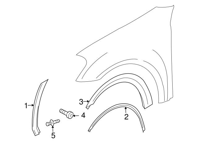 Genuine Mercedes 1648846022 Fender Flare; Right Outer, Right Rear ...