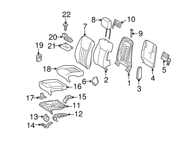 Genuine Mercedes 16497014787E79 Headrest; Front Left/Right - Mercedes