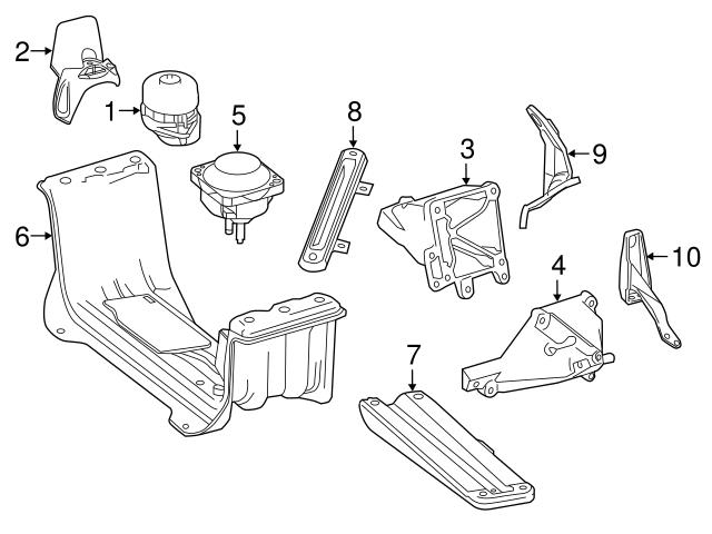 Genuine Mercedes 1662407717 Engine Mount Support; Left - Mercedes ...