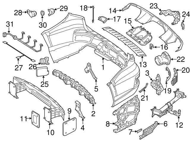 Genuine Mercedes 166315006564 Bumper Cover Insulator; Left, Right ...