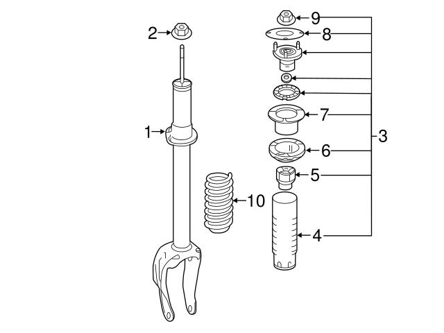 Genuine Mercedes 1663230167 Coil Spring Insulator; Upper Left/Right ...