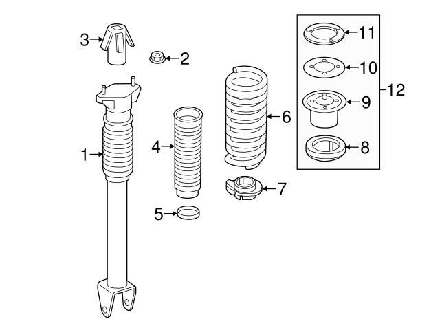 Genuine Mercedes 1663260567 Coil Spring Insulator; Left Upper, Right ...