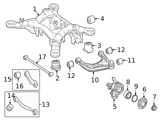 Genuine Mercedes 1663531900 Suspension Lateral Arm Bushing; Rear Left ...