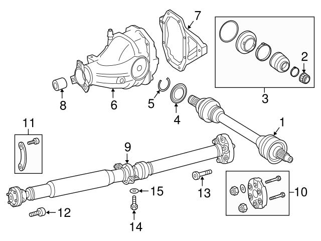 Genuine Mercedes 1663570700 CV Joint Boot Kit; Rear Outer - Mercedes