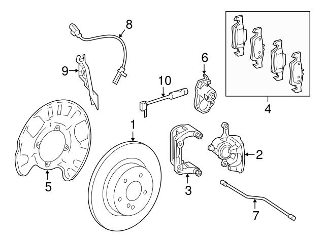Genuine Mercedes 1664200448 Brake Hose/Line; Rear Left/Right - Mercedes ...