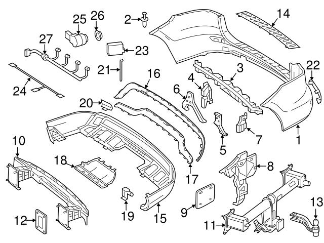 Genuine Mercedes 1664401532 Parking Aid System Wiring Harness; Rear ...