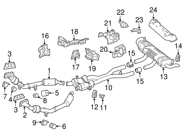Genuine Mercedes 1664920043 Exhaust System Hanger Bracket; Left Front ...