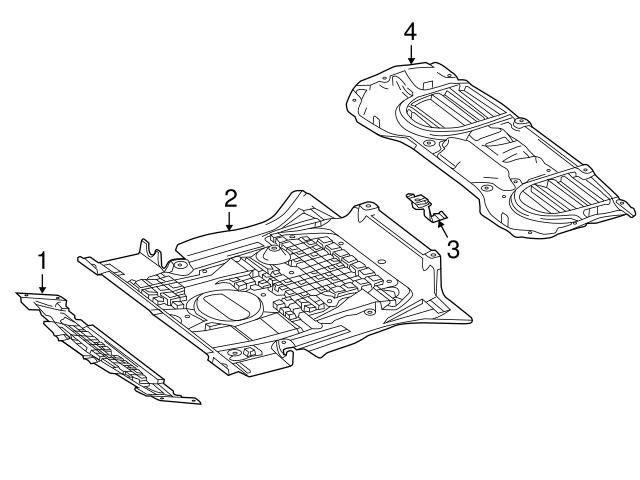 Genuine Mercedes 1665240630 Radiator Support Splash Shield - Mercedes