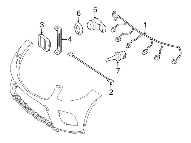 Genuine Mercedes 1665402202 Parking Aid System Wiring Harness; Front ...