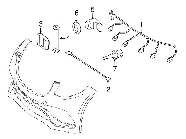 Genuine Mercedes 1665405714 Parking Aid System Wiring Harness; Front ...