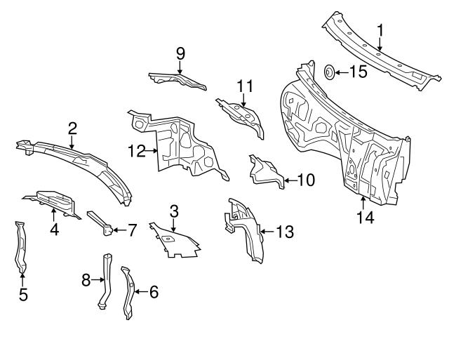 Genuine Mercedes 1666200178 Cowl Insulator; Left Inner, Left Lower ...