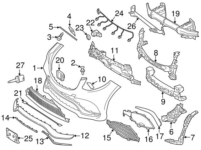 Genuine Mercedes 1666208901 Bumper Cover Bracket; Left - Mercedes