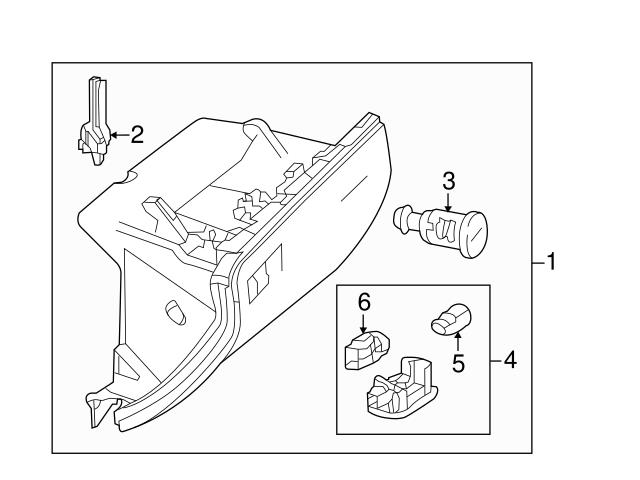 Genuine Mercedes 16668000919H14 Glove Box; Front - Mercedes