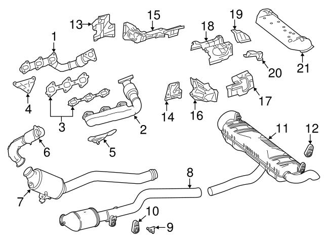 Genuine Mercedes 1666821071 Catalytic Converter Heat Shield; Right ...