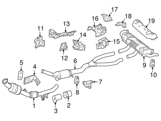 Genuine Mercedes 1666821800 Catalytic Converter Heat Shield; Right ...