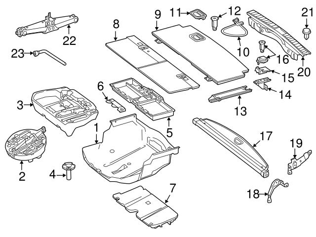 Genuine Mercedes 1666840237 Trunk Floor Storage Box Bracket - Mercedes