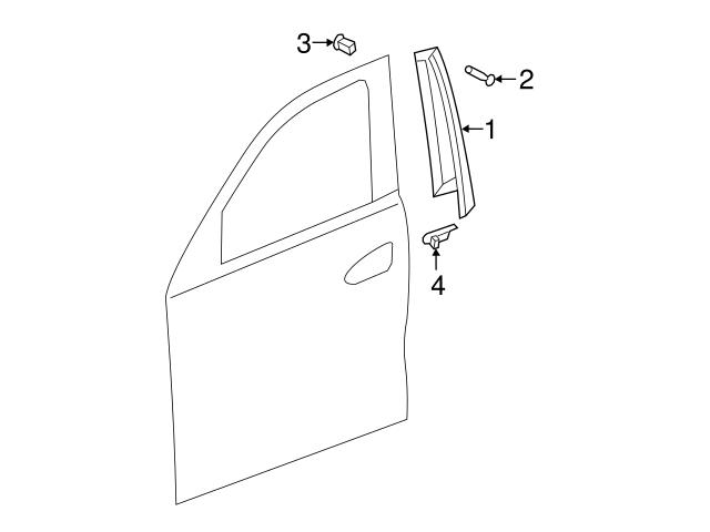 Genuine Mercedes 1666900087 Door Reveal Molding; Right - Mercedes