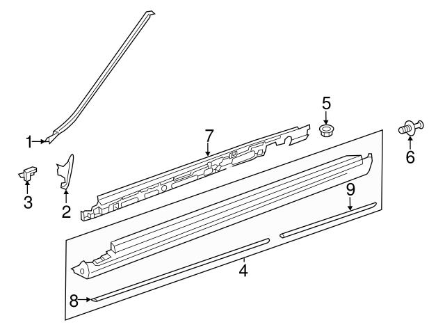 Genuine Mercedes 1666900540 Rocker Panel Guard; Left - Mercedes