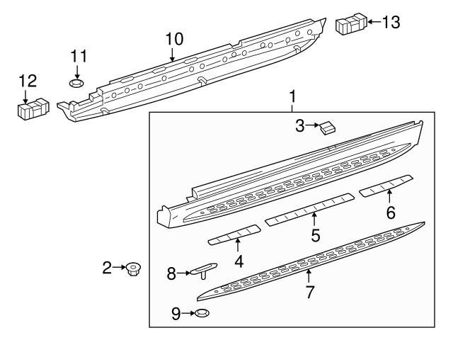 Genuine Mercedes 1666900734 Running Board Insulator; Left Rear, Right ...