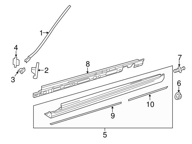 Genuine Mercedes 1666901180 Windshield Molding; Left - Mercedes