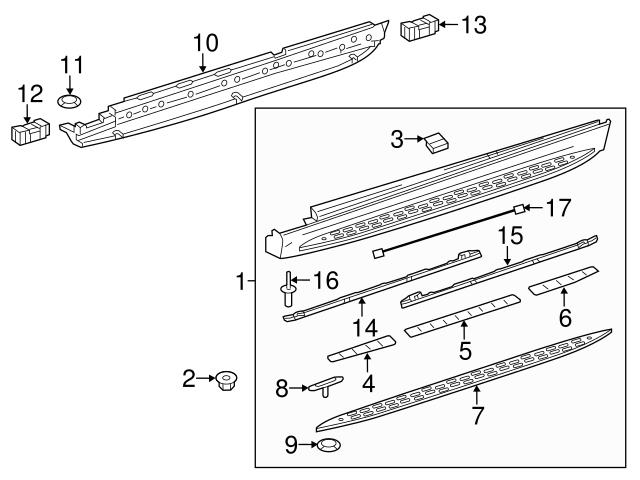 Genuine Mercedes 1666980748 Running Board Stud; Center Left/Right ...