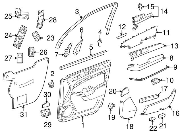 Genuine Mercedes 1667200422 Seat Switch Panel Bezel; Front Right - Mercedes
