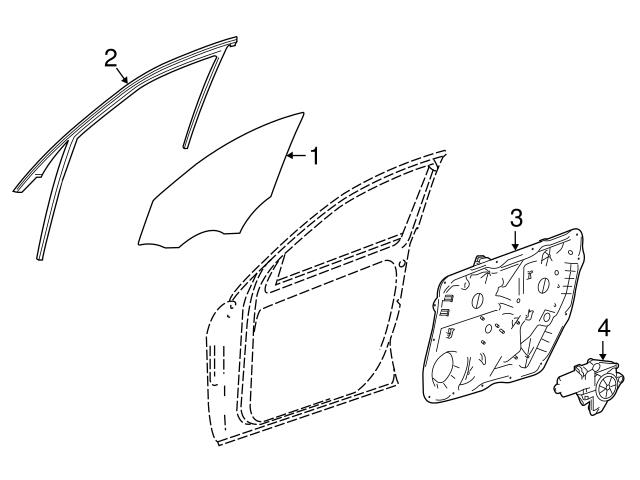 Genuine Mercedes 1667201202 Window Regulator Rail; Front Right ...