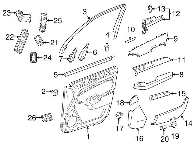 Genuine Mercedes 166720470264 Door Switch Trim Panel; Front Left ...