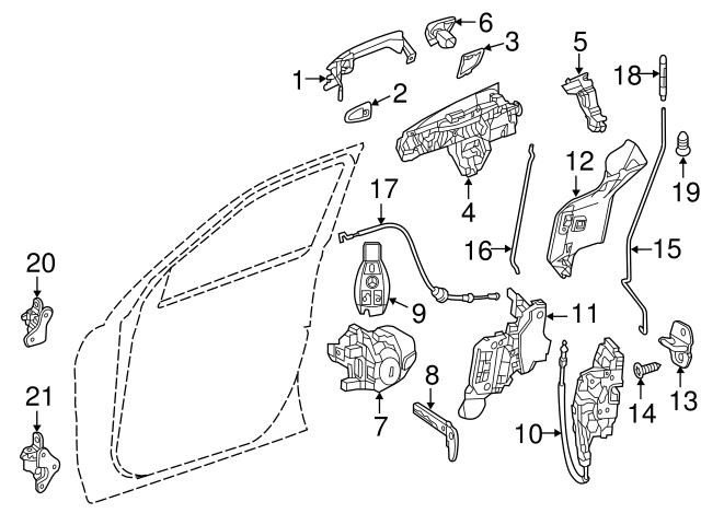 Genuine Mercedes 1667230139 Door Lock Operating Rod; Front Left Inner ...