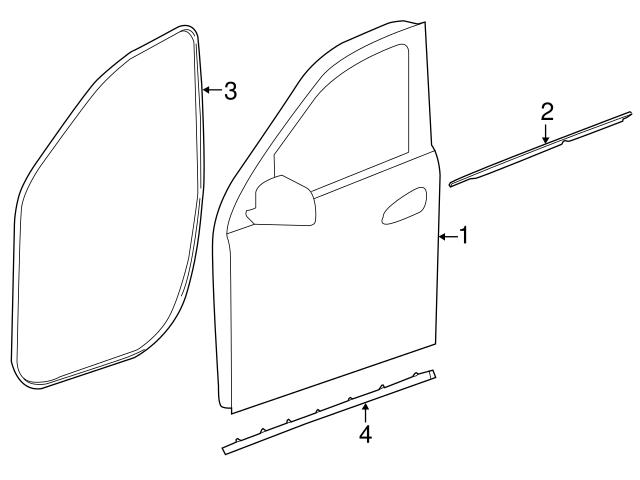 Genuine Mercedes 1667250165 Door Window Belt Weather Strip; Left ...