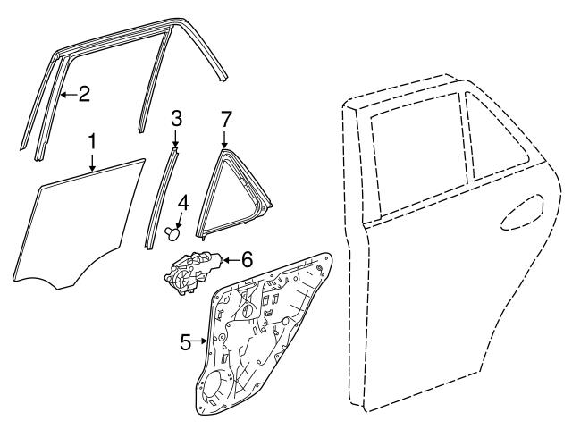 Genuine Mercedes 1667251700 Quarter Window Glass Run Channel; Front ...
