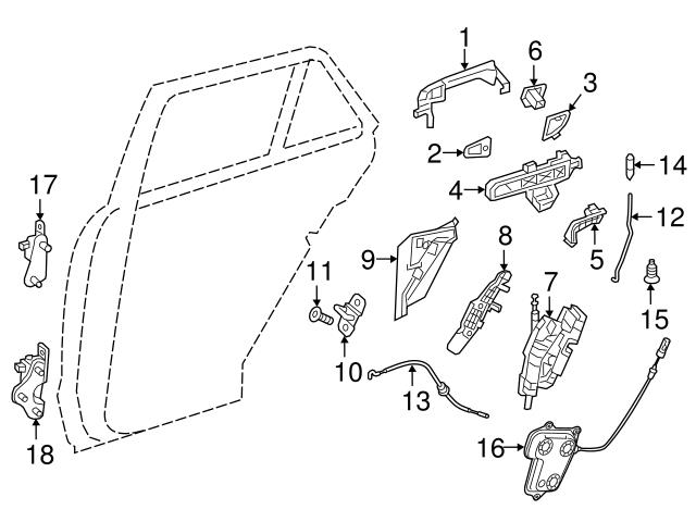 Genuine Mercedes 1667300137 Door Hinge Parts; Rear Left Upper - Mercedes
