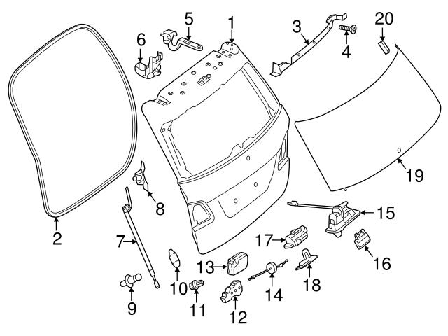 Genuine Mercedes 1667400032 Liftgate Lock Striker Plate; Rear ...