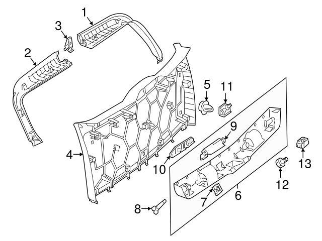 Genuine Mercedes 16674036009051 Liftgate Trim Cover; Rear Lower ...