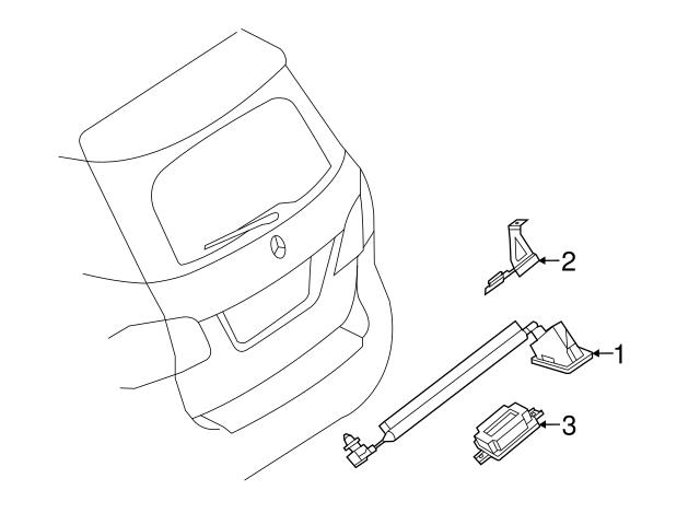 Genuine Mercedes 1667570114 Park Assist Camera Bracket; Rear - Mercedes