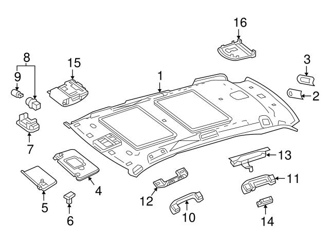 Genuine Mercedes 1668100012649051 Sun Visor Holder; Left, Right ...
