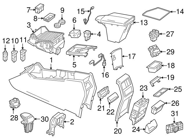 Genuine Mercedes 1668100330 Ash Tray; Front - Mercedes